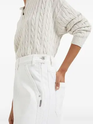 Brunello Cucinelli Monili Chain-embellished Dyed Skirt