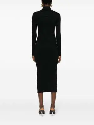 Off-White Off Stamp Rib Round Dress - Black
