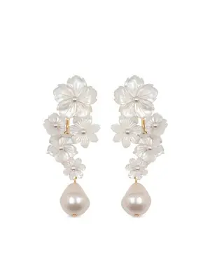 JENNIFER BEHR Makenzie Floral Drop Earrings - Neutrals
