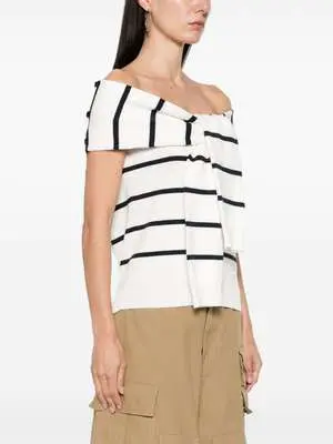Dsquared2 Striped Knit Top With Decorative Sleeves