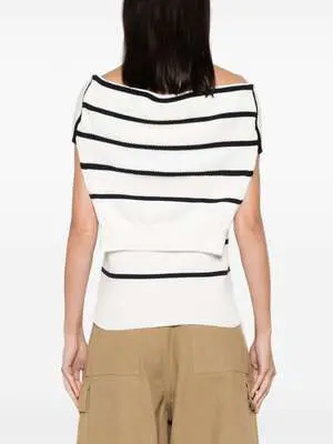 Dsquared2 Striped Knit Top With Decorative Sleeves