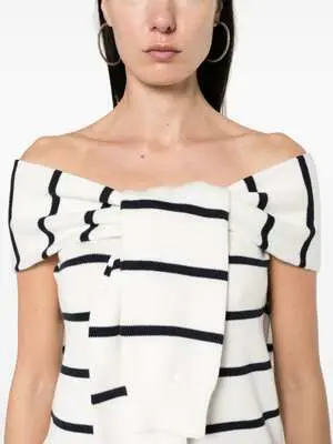 Dsquared2 Striped Knit Top With Decorative Sleeves