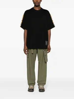 MASTERMIND WORLD Logo-patch Striped Cotton T-shirt