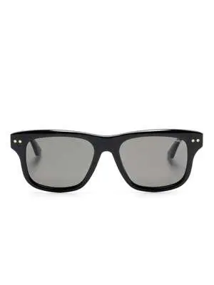 Montblanc Logo-engraved Square-frame Sunglasses - Black