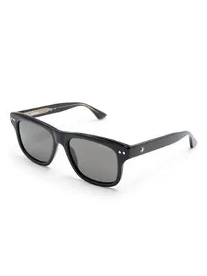 Montblanc Logo-engraved Square-frame Sunglasses - Black