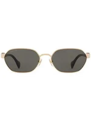 Gucci Mini Running Oval-frame Sunglasses - Gold