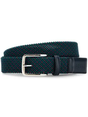 Hogan Interwoven Leather-trimmed Belt - Blue