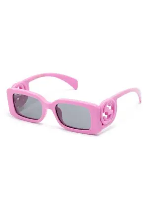 Gucci Interlocking G Rectangle Sunglasses - Pink