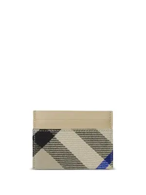 Burberry Checked Leather Cardholder - Neutrals