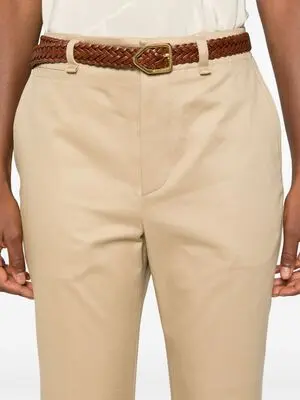 Saint Laurent Straight-leg Cotton Trousers - Neutrals