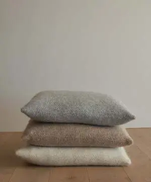 Jenni Kayne Alpaca Basketweave Pillow - Light Grey