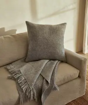 Jenni Kayne Alpaca Basketweave Pillow - Light Grey