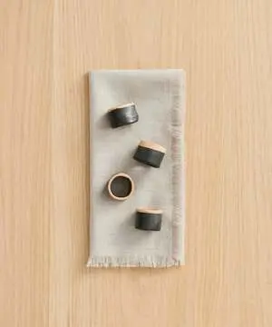 STACIE KRAJCHIR Ceramic Napkin Rings Set Of 4
