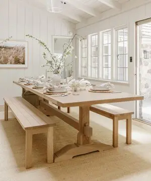 Jenni Kayne Trestle Dining Table - Natural,white,oak