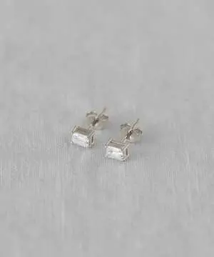 Jenni Kayne Ivy Emerald Cut Studs - White Gold