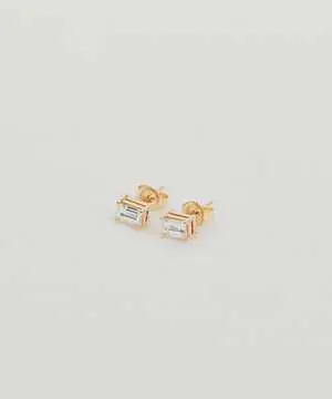 Jenni Kayne Ivy Emerald Cut Stud Earrings - Gold