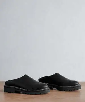 Jenni Kayne Leather Lug Mule - Black