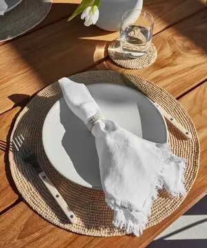 STACIE KRAJCHIR Ceramic Napkin Rings Set Of 4 - White