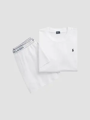 Polo Ralph Lauren Club Terry 2-piece T-shirt & Shorts Set - White Cloud