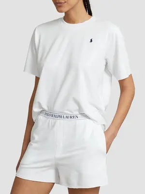Polo Ralph Lauren Club Terry 2-piece T-shirt & Shorts Set - White Cloud