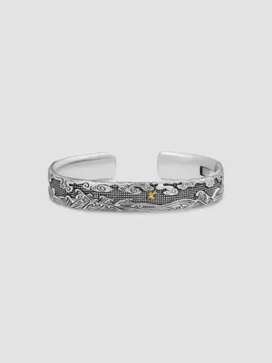 David Yurman Waves Cuff Bracelet In Sterling