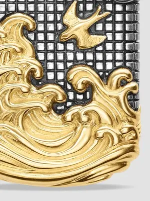 David Yurman Waves Tag In Sterling With 18k Yellow Gold, 27mm