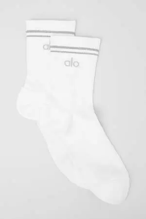 Alo Yoga Half-crew Performance Socks - White
