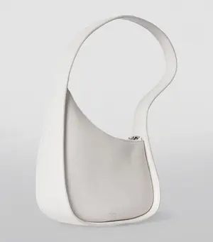 THE ROW Half Moon Leather Shoulder Bag - White