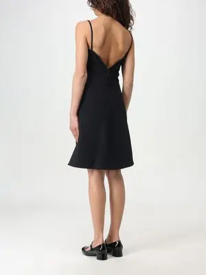 COURREGES V-neck Spaghetti Strap Dress - Black