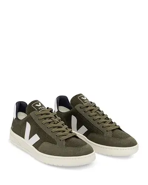 VEJA V-12 Lace Up Sneakers - Olive/white