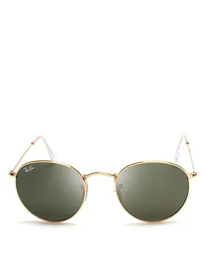 Ray-ban Icons Round Sunglasses - Gold/green Solid