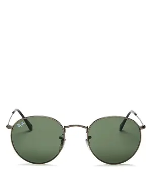 Ray-ban Icons Round Sunglasses, 50mm Gunmetal/green