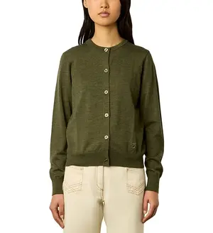 Gerard Darel Lyane Round Neck Cardigan - Khaki
