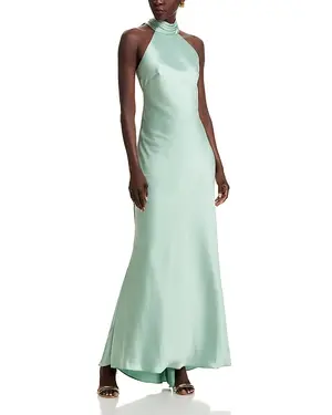 Aqua Plain Evening Dresses