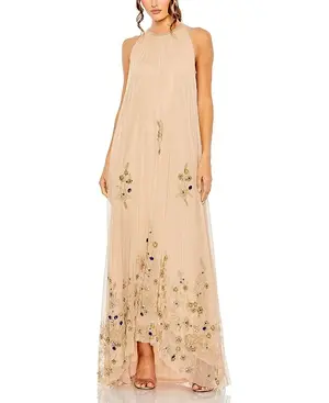 Floral Embellished Maxi Evening Dresses