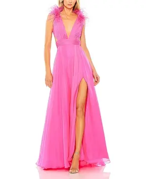 Hot Pink Feathers Dresses