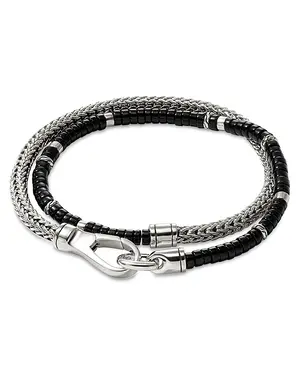 John Hardy Sterling Silver And Gemstone Wrap Bracelet - Black/silver