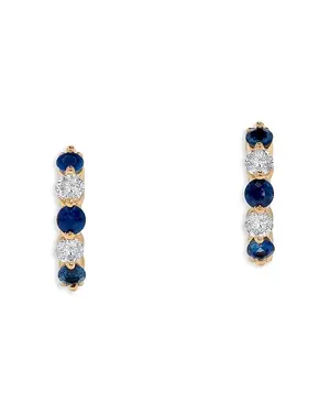 BLOOMINGDALE'S Bloomingdale's Fine Collection Sapphire And Diamond Earrings