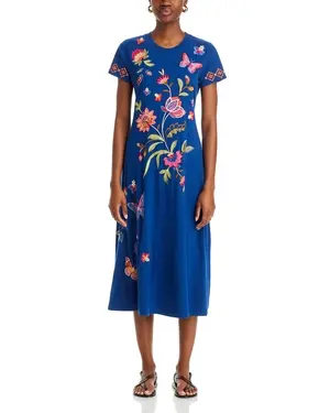 Johnny Was Gracey Cotton Swing Dress - Sailor Blue