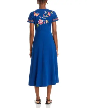 Johnny Was Gracey Cotton Swing Dress - Sailor Blue