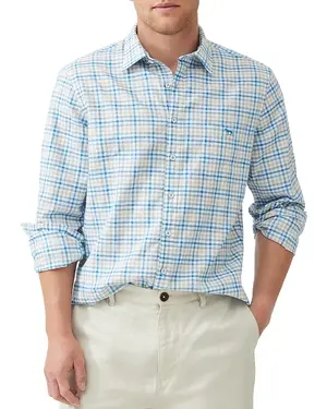 Rodd & Gunn Gebbies Valley Cotton And Linen Plaid Shirt River