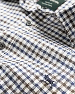 Rodd & Gunn Gebbies Valley Cotton And Linen Plaid Shirt - Walnut