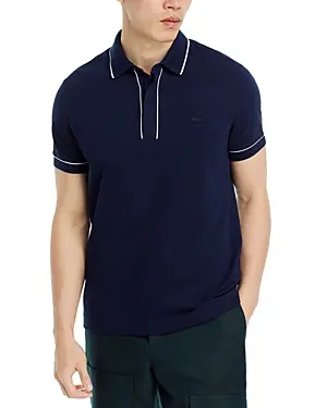 Lacoste Tipped Short Sleeve Polo Shirt 166 Navy B