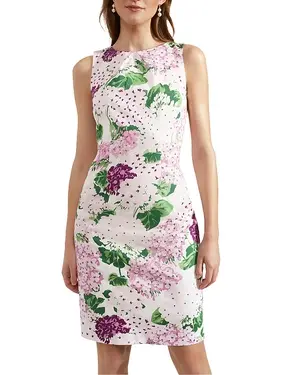 HOBBS LONDON Fiona Floral Print Sheath Dress - Ivory Multi