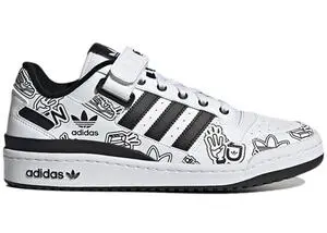 Adidas Forum 84 Low Bold Graphics Sneakers - Cloud White/core Black/core Blac