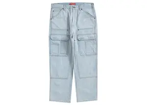 Supreme Double Knee Denim Utility Pant - Washed Blue