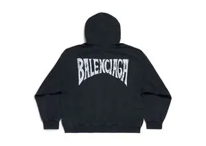 Balenciaga Political Stencil Oversized Hoodie - Black/white