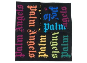 Palm Angels Rainbow Logo Scarf - Black
