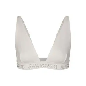 SKIMS X Swarovski Cotton Rib Plunge Bralette - Marble