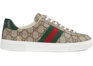 Gucci Gucci Ace GG Crystal Canvas Web Sneakers Beige/ebony
